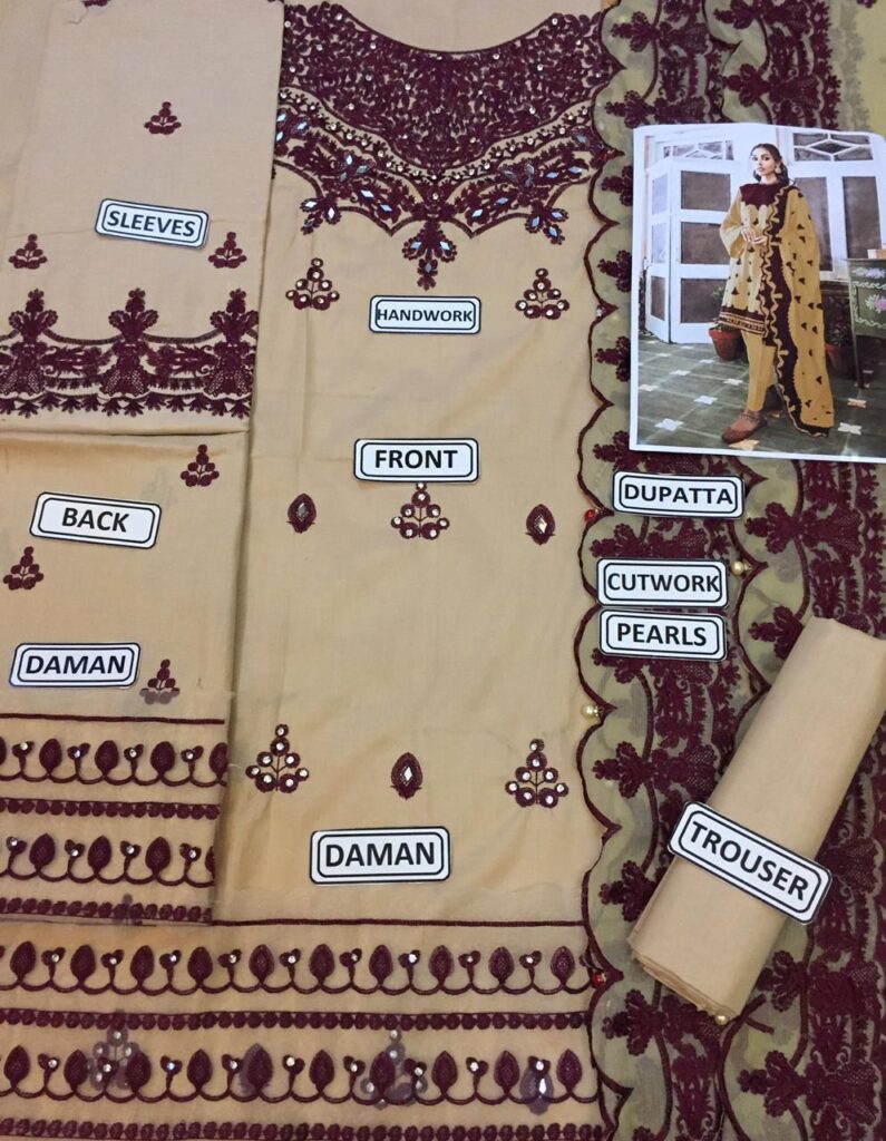 Cross Stich Cotton Suit Replica 2020 - Master Replica Pakistan