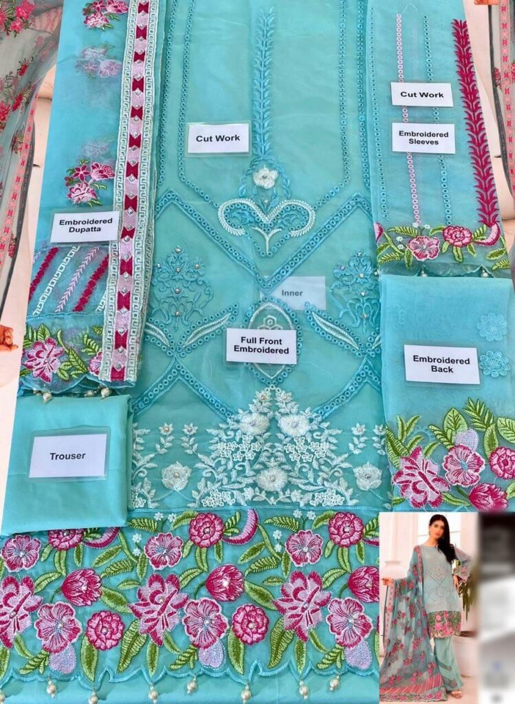 Sana Sheraz Organza Collection Master Replica - Master Replica Pakistan